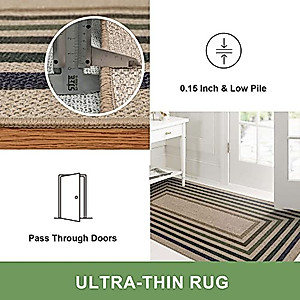 Lahome Modern Geometric Easy Jute Rug, Washable 5x7 Rug Indoor Outdoor Rugs Farmhouse Large Dining Room Bedroom Rug, Contemporary Throw Mat Non Slip Natural Area Rug for Backyard Office RV