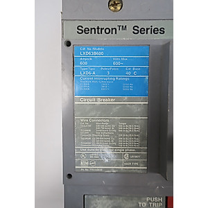 SIEMENS LXD63B600 SENTRON MOLDED CASE CIRCUIT BREAKER 600A 3P 600V-AC D594193