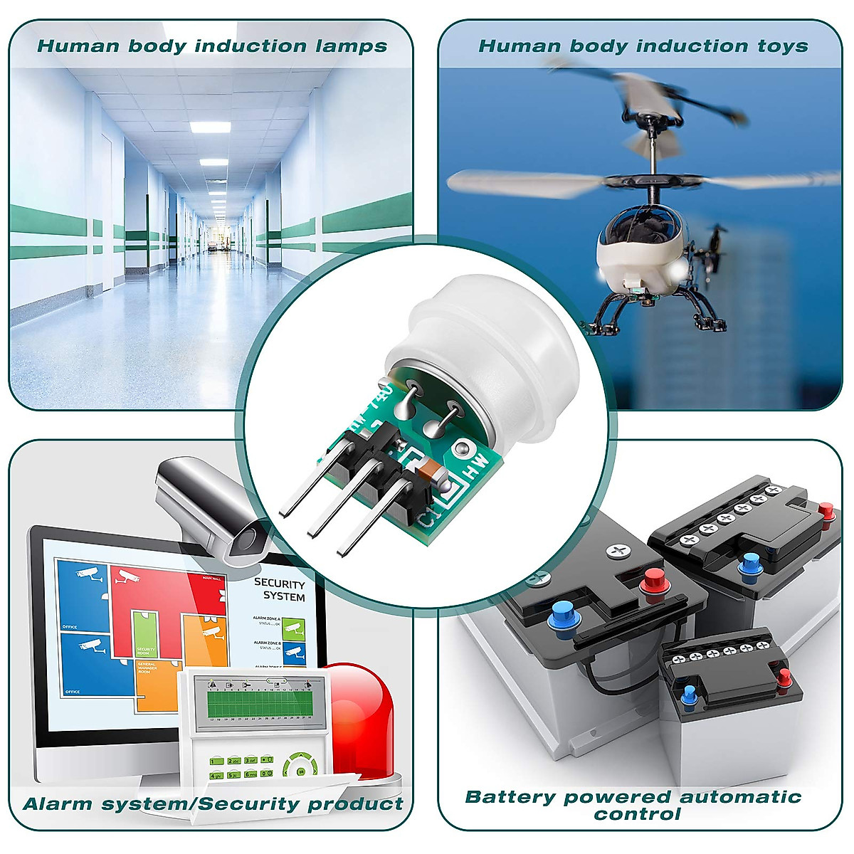 Weewooday 10 Pieces Am312 Pir Sensor Mini Pir Motion Sensor Infrared Human Body Pyroelectric Infrared Motion Module 2.7v to 12v