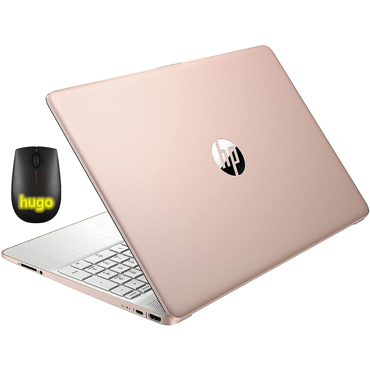 HP 2021 15.6inch HD Laptop, AMD Athlon Silver 3050U Up to 3.2Ghz , 4GB DDR4 RAM, 128GB SSD, HDMI, WiFi, Bluetooth, Webcam, with Hugo M, Rose, Windows10 S (Renewed)