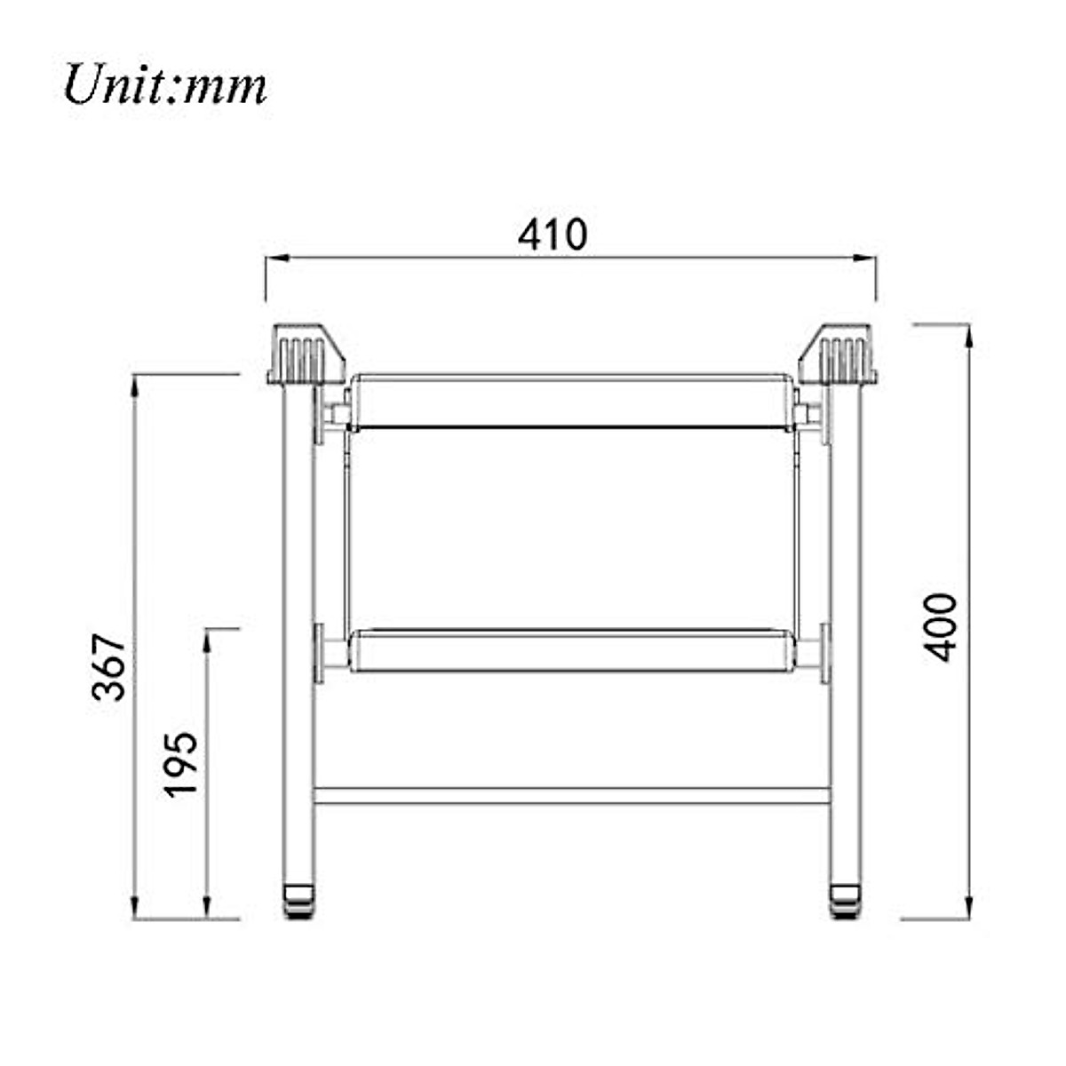 PENGJIE Folding Ladder Step Stool Ladder Stool 2 Step Folding Aluminum Heavy Duty Steel Portable Anti Slip Mat Tread Compact 150 Kg Capacity for Home Office
