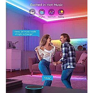 Govee 16.4ft RGBIC LED Strip Lights, WiFi Color Changing LED Lights Segmented Control, Work with Alexa and Google Assistant, Music LED Lights for Bedroom, Kitchen, Christmas Party