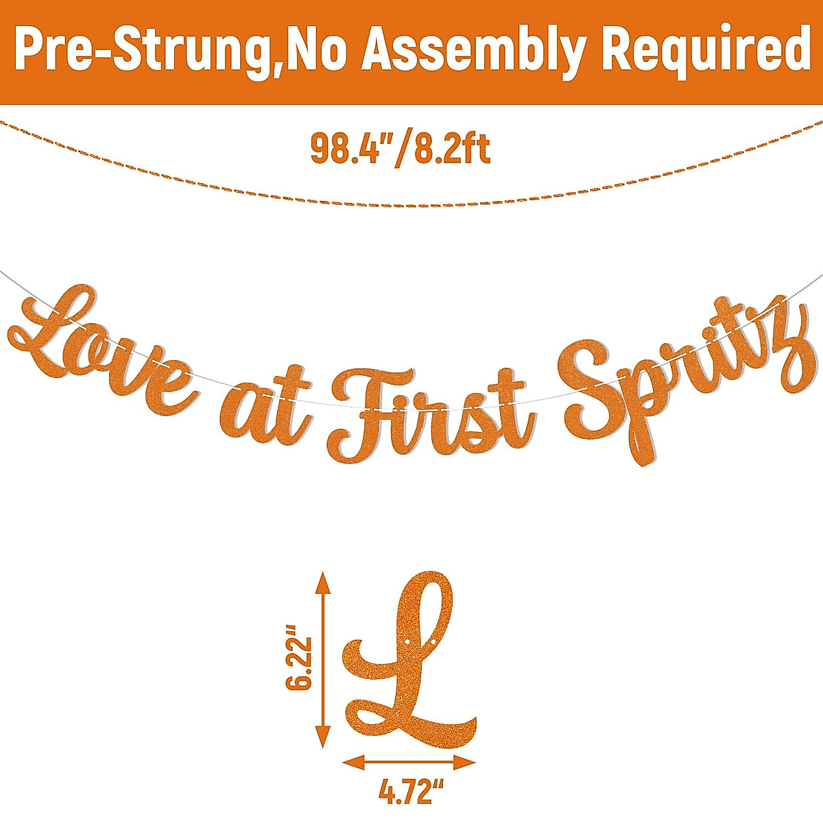 Love at First Spritz Banner, Aperol Spritz Bridal Shower Party Decorations, Love At First Spritz Decorations, Orange Girls Bridal Brunch Couple Shower Bachelorette Party Decor