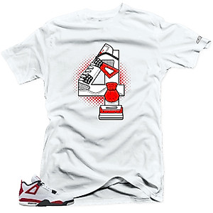 Match Jordan 4 Red Cement Tee to Match Sneaker - Match Jordan 4 Red Cement.The 4's White | 5X-Large