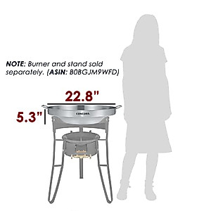 Concord Stainless Steel Comal Frying Bowl Cookware (22"), silver (S4008 S4812 S5612)