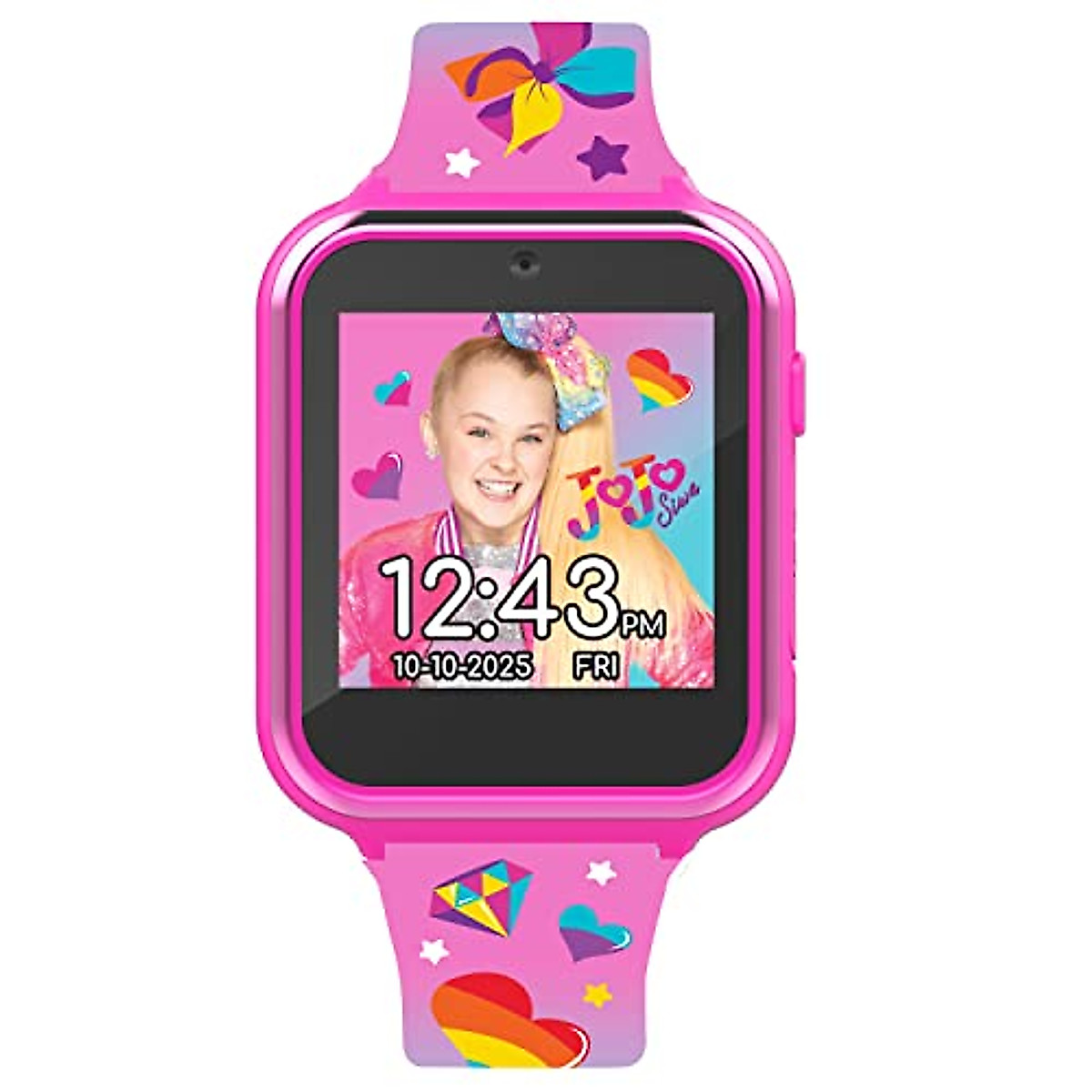 Accutime Kids Nickelodeon JoJo Siwa Educational, Touchscreen Smart Watch Toy for Girls, Boys, Toddlers - Selfie Cam, Learning Games, Alarm, Calculator, Pedometer & More (Model: JOJ4252AZ)