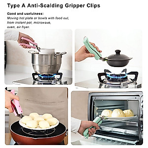 SPTECHMAKE Stainless Steel Anti-Scalding Dish Plate Gripper Clips Tongs Clamp Holder for Moving Hot Plate or Bowls with Food Out from Instant Pot Microwave Oven (2Pack)