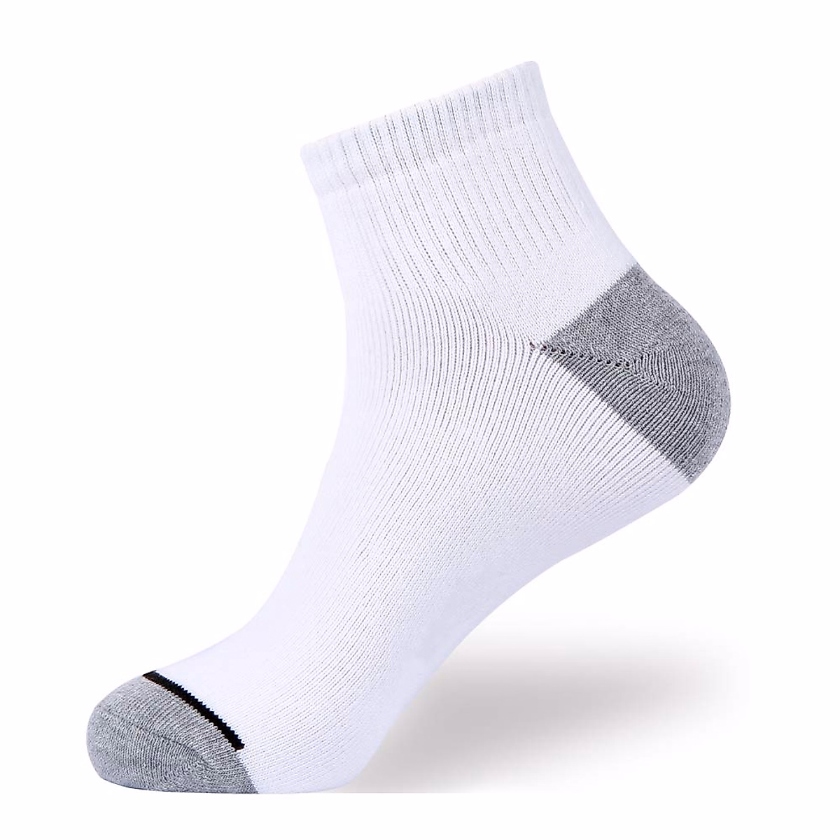 EnerWear 10P Pack Men's Cotton Moisture Wicking Cushion Low Cut Socks (10-13/Shoe: 6-12, White)