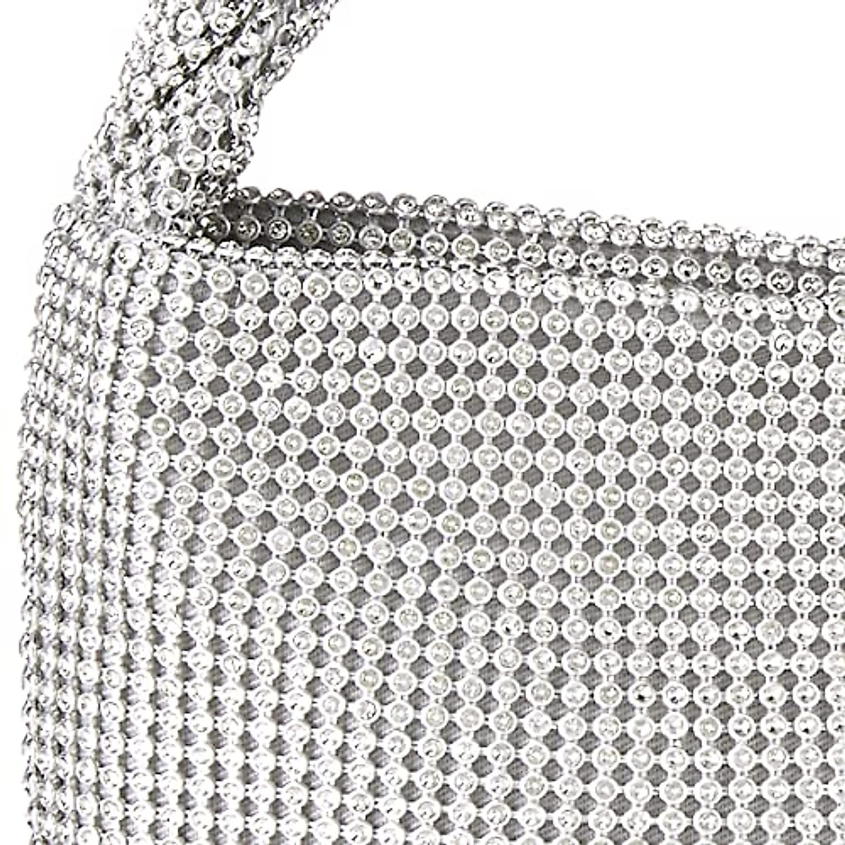 The Drop Women's Anusha Rhinestone Twisted Handle Shoulder Bag, Silver, One Size