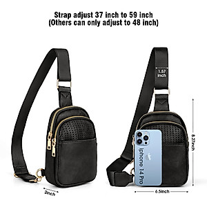 XZQTIVE Small Sling Bag for Women Fashion Crossbody Bag for Women Leather Crossbody Purse Fanny Pack Chest Bag for Travel, Black