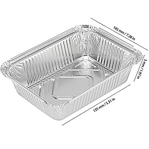 ZEONHAK 125 Pack 5 X 7 x 2 Inches Foil Pans with Lids, Disposable Aluminum Pans With Lid, Take Out Foil Pans Great for Baking, Cooking, Storing, Heating, Prepping Food