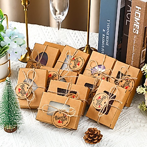 Kosiz 100 Pcs Soap Boxes Packaging Soap Kraft Boxes for Homemade Soap with Clear Windows 3.9 x 2.8 x 1.2 Inch Empty Soap Making Supplies Soap Present Treat Gift Box for Bakery Party Favor(Brown)