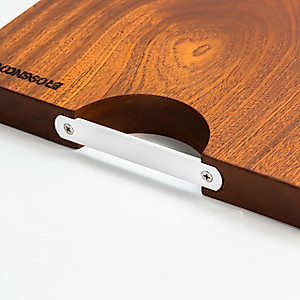 Brosisincorp Real Solid Sapele Wood Cutting Board One Piece No Glue Non Toxic All Whole Single Wood Butcher Block Thick Hard Wood Heavy Duty Edge Grain (X-large, 17.71"L*11.81"W*1.18"Th)