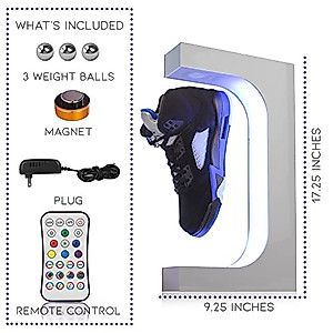 Zinco Floating Shoe Display - Levitating Shoe Display - Floating Sneaker Display - 6 LED Colors - Shoe Floating Display - Floating Shoe - Magnetic Shoe Display - Levitation Display 360 Rotation