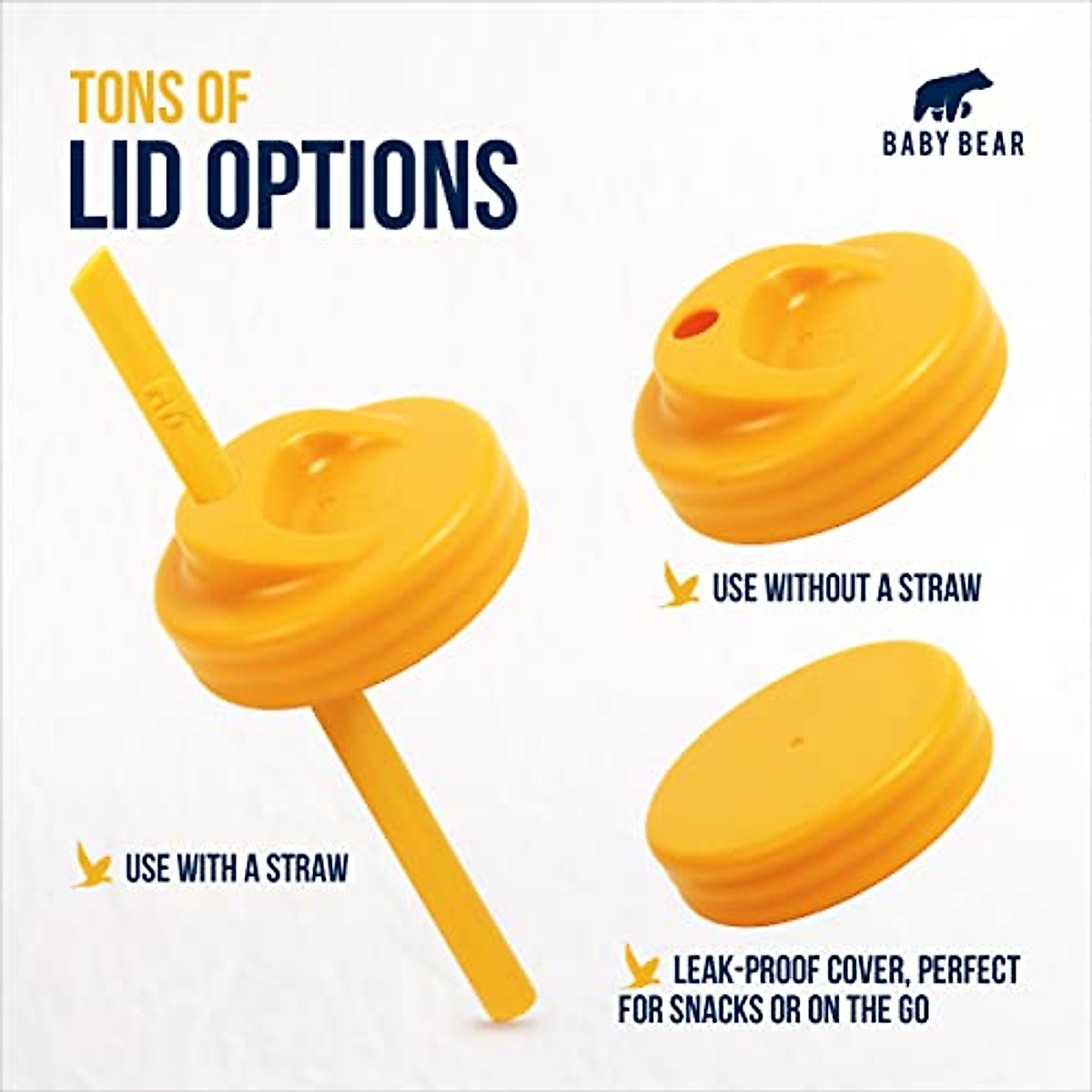 Baby Bear Products Kids Cups - Set of 4, 250ml Stainless Steel Mason Jar with Silicone Sleeves and Straws with Stoppers | Smoothie Cups | Spill Proof Toddler Sippy Cups