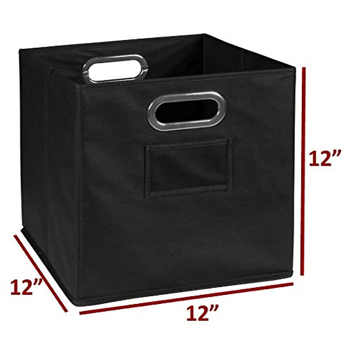 Set of 2 Cubo Foldable Fabric Bins- Black