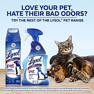 Lysol Pet Odor Eliminator Spray, Sanitizing and Disinfecting Spray for Pet Odors, 15oz (Pack of 3)