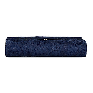 Baglamor Women's Elegant Floral Lace Envelope Clutch Evening Blue, Large