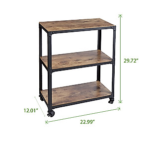 Mind Reader Woodland Collection Rolling Cart and Anchor Collection Condiment Organizer