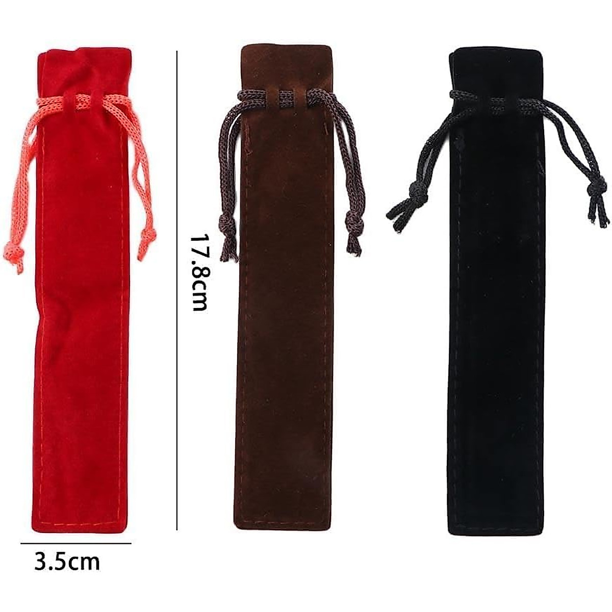 Tangseajiao 1Pc Pink Velvet Pencil Pouch, Drawstring Pencil Pouch, Soft Single Pen Holder, Adult Gift, For Office, Business Supplies, Office Supplies, Pencil Holder and Case