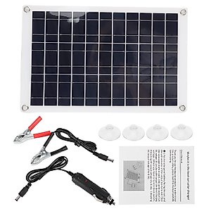 Solar Panel, Portable Solar Cell Panel 100W Monocrystalline 12/24V USB Output for Car Trailers Yacht, High Conversion Rate of 23%-24%