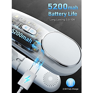 ChillGo Neck Fan - 4 Turbo Foldable Portable Fan - Personal Bladeless Fan 5200mAh with Strong Airflow, 4 Vent Air Conditioner, Wearable Cooling Fan for Travel Outdoor