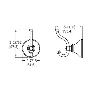 Pfister Visalia Towel Hook, Bathroom Towel Hook, Wall-Mounted, Screw-In, Polished Chrome Finish, BRHVSL0C
