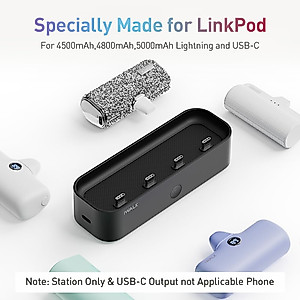 iWALK Charger Station for Portable Charger 4500mAh,4800mAh, 5000mAh, Power Bank for iPhone Charging Station Multiple USB-C Family-Sized Charger Station for Home(Station Only),Black