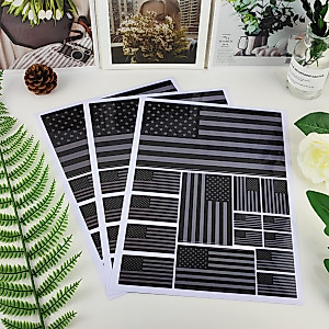 QQSD Black US American Flag Sticker USA Decal in Multiple Sizes (3 Pack, 11.7 x 8.3 Inches)