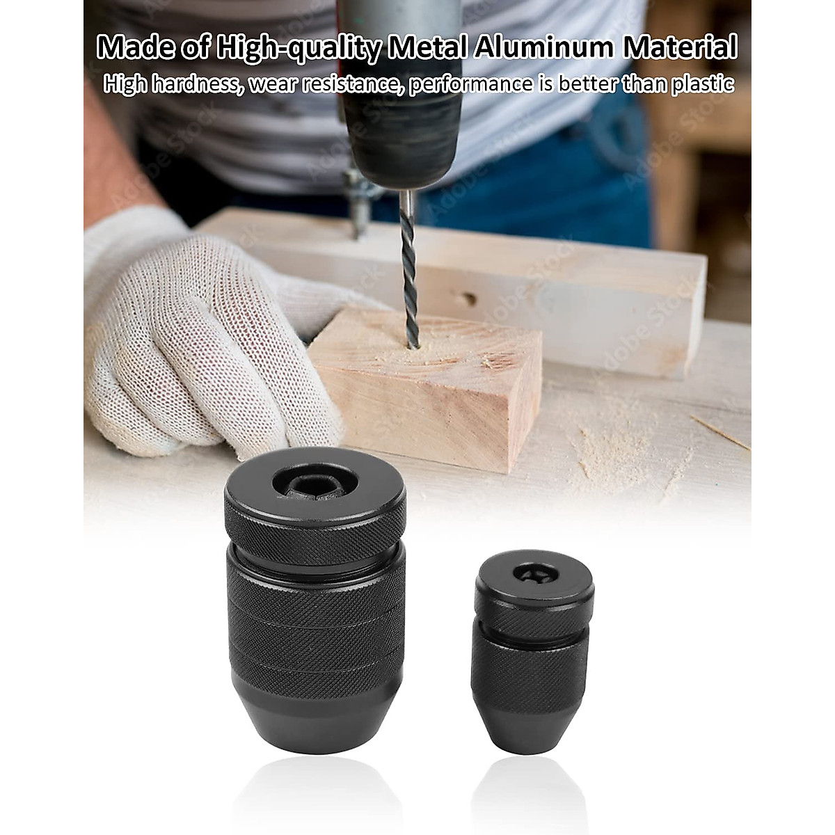 2Pcs Drill Depth Stop for Drill Bits Drill Size Range 5/64"-3/16",15/64"-7/16" Drill Size Range 5/64"-3/16",15/64"-7/16" Aluminum Drill Bit Stop Collar Set Woodworking Tools