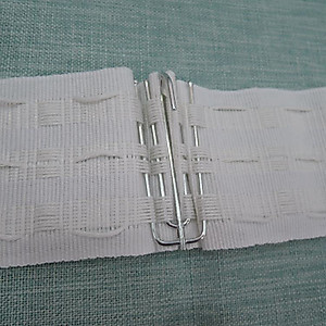 MJMP Curtain Pleating Tape 6 Yards White British Style, Perfect for Making Home Decor Projects.(6 yard 2.8 inch)