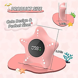 LEDFAAH Baby Bath Thermometer Safety, Auto On & Off Bathtub Thermometer Floating Toy, Digital Bathing Water Temperature Warning Thermometer, Pink Sea Star Shape