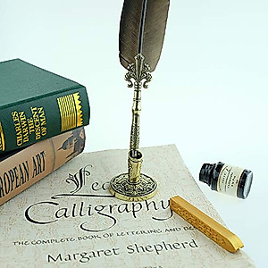 GC Quill Antique Feather Writing Quill Pen Gold Pen Stem Calligraphy Pen Set 100% Quality Guarantee