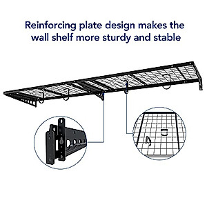 FLEXIMOUNTS 2-PACK 2x4ft Garage Shelving with Hooks 24-inch-by-48-inch Bike Storage Rack, Black