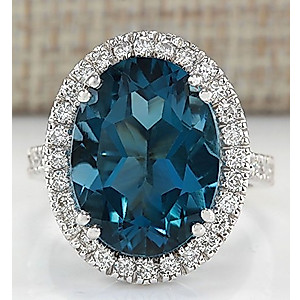 Wassana Women Fashion London Blue Topaz Gemstone 925 Sterling Silver Ring Bridal Jewelry (6)