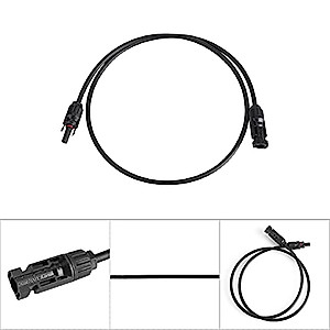 Solar Panel Extension Cable,Solar Panel Connector PV Wire with Male Female Connectors Adapter, Solar Panel Wire Adapter, Solar Extension Cable for Home, Shop and RV Solar Panels (3M-black4MM), So