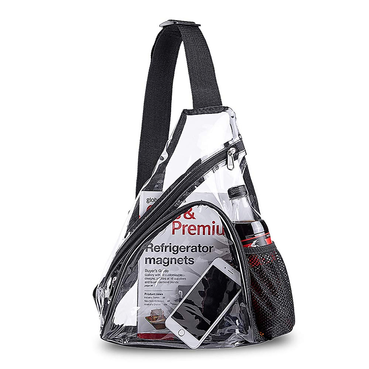 Clearworld Clear Sling Bag Stadium Approved, Multipurpose Clear Crossbody Sling Backpack,Clear Chest Bag for Travel Hiking,Stadium and Concerts