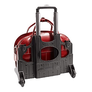 McKlein W Series Laptop Rolling Briefcase, Red Leather (94366)