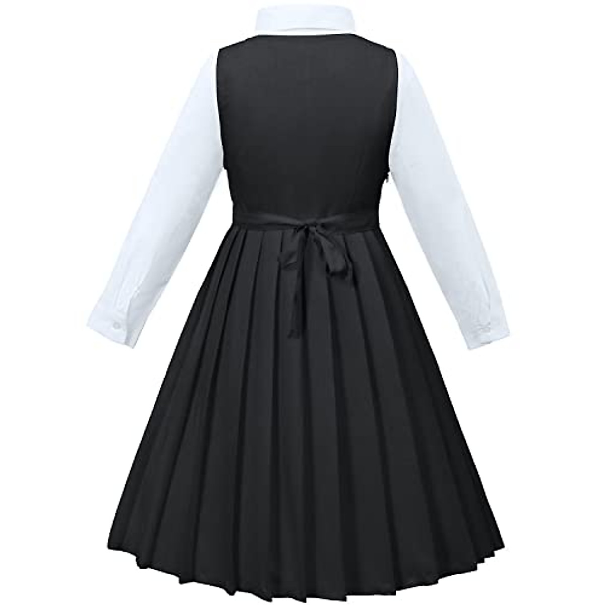 Classic Japanese School Girls Sailor Suit Dress Shirt Skirt JK Kawaii Anime Bunny Ears Cosplay Costumes Socks Bow Set Black XL