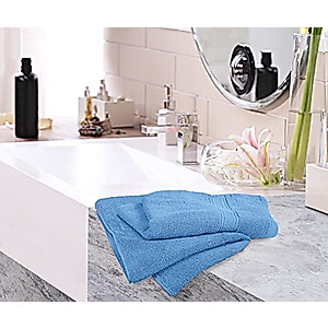 Utopia Towels Bundle Pack of 14-2 Bath Towels, 4 Washcloths, 8 Hand Towels- 600 GSM Ring spu Cotton- Ultra Soft and Highly Absorbent- Versatile- Perfect for Home, Hotel, Spa, Restaurants (Electric B