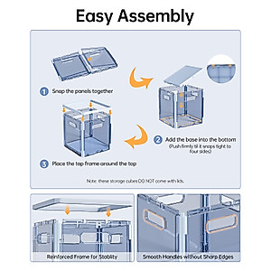 HAIXIN Collaspible Clothes Storage Cubes - Foldable Clothing Storage with Handles Open Home Storage Bins Plastic Storage Containers for Bedroom Closet Wardrobe Dormitory, 6 Pack (Blue, 10.5 Inch)