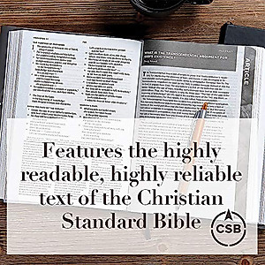 CSB Apologetics Study Bible, Gray Hardcover, Black Letter, Black Letter, Defend Your Faith, Study Notes and Commentary, Articles, Profiles, Full-Color Maps, Easy-to-Read Bible Serif Type