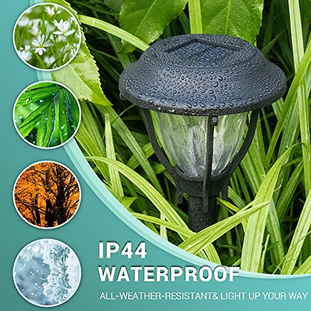 SOLPEX Solar Outdoor Lights Pathway, 6 Pack LED Solar Path Lights, Solar Garden Lights Outdoor Waterproof, Solar Powered Pathway Lights for Yard, Pathway, Lawn (Warm White)