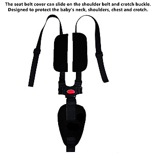 Baby Shoulder Crotch Pad Set, Straps Shoulder Pads Suit for Toddlers, Infant, Car Seat Hip Support, Universal Soft Seat Belt Covers Cushion for Car Seats, Pushchair, Stroller, High Chair (3pc Pads)