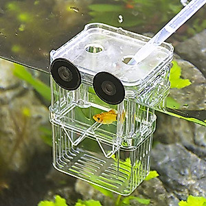 Senzeal Aquarium Fish Breeder Box Plastic Fish Isolation Breeding Box Hatching Incubator Box for Baby Fish Shrimp Clownfish Guppy