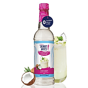 Jordan's Skinny Mixes Sugar Free Syrup, Coconut Flavor, Fruit Flavored Water Enhancer, Drink Mix for Ice Tea, Lemonade & More, Zero Calorie Flavoring, Keto Friendly, 25.4 Fl Oz, 1 Pack