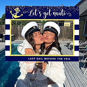 LaVenty Nautical Bachelorette Party Decorations Boat Last Sail Before The Veil Party Supplies Nautical Bridal Shower Party Supplies Get Nauti Party Photo Booth Props Frame Bridal Shower Photo Frame