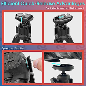 UBeesize Flexible Tripod with Quick-Release Plate for Camera and Cellphone, Mini Tripod Stand with Remote and Clip for Video Recording, Vlogging, Compatible with Smartphones,Gopro, Webcam
