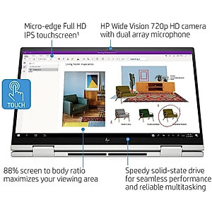 HP Envy x360 2-in-1 15.6" Touchscreen Laptop, Intel Core i5-1135G7, Intel Iris Xe Graphics, 16GB DDR4 RAM, 512GB PCIE SSD, Backlit Keyboard, Fingerprint, Stylus Pen, Win 11 Home, Silver