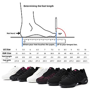 Dance Shoes for Women Jazz Shoes Women Dance Sneakers Breathable Air Cushion Split Sole Athletic Walking Dance Shoes A Black,8.5